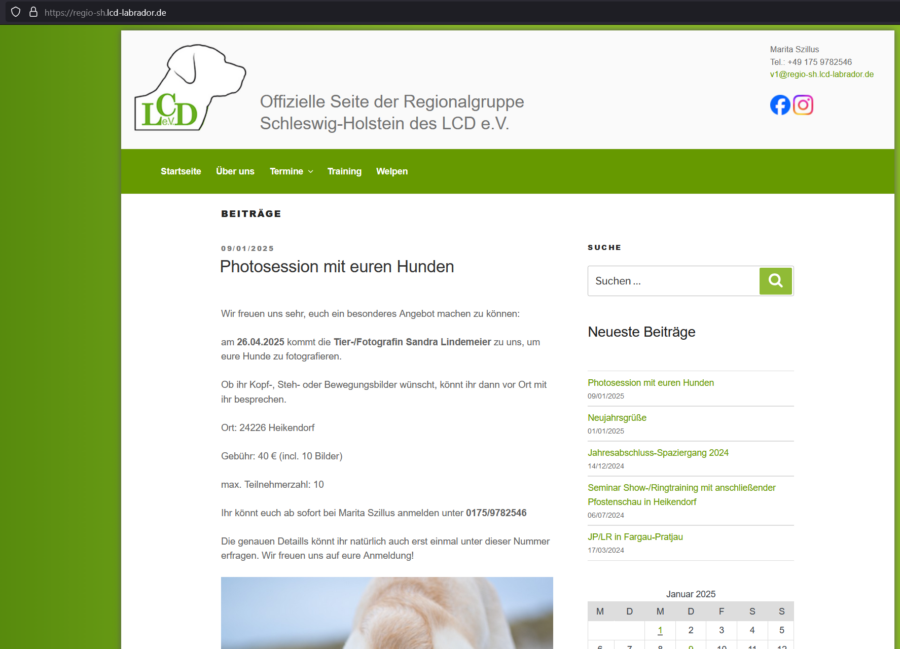 Neue Webseite der Regionalgruppe Schleswig Holstein ist live - Labrador ...